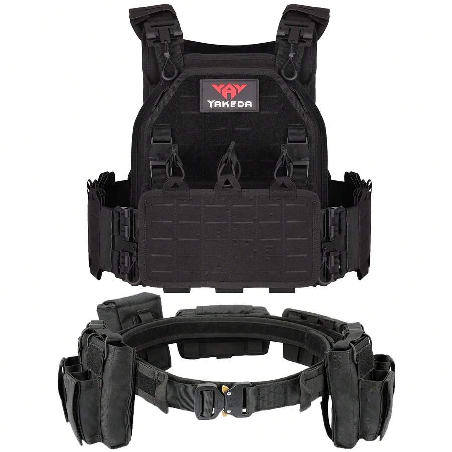 YAKEDA Battle Belt Duty Belt Utility Belt Tactical Carrier Vest 2PCS ...