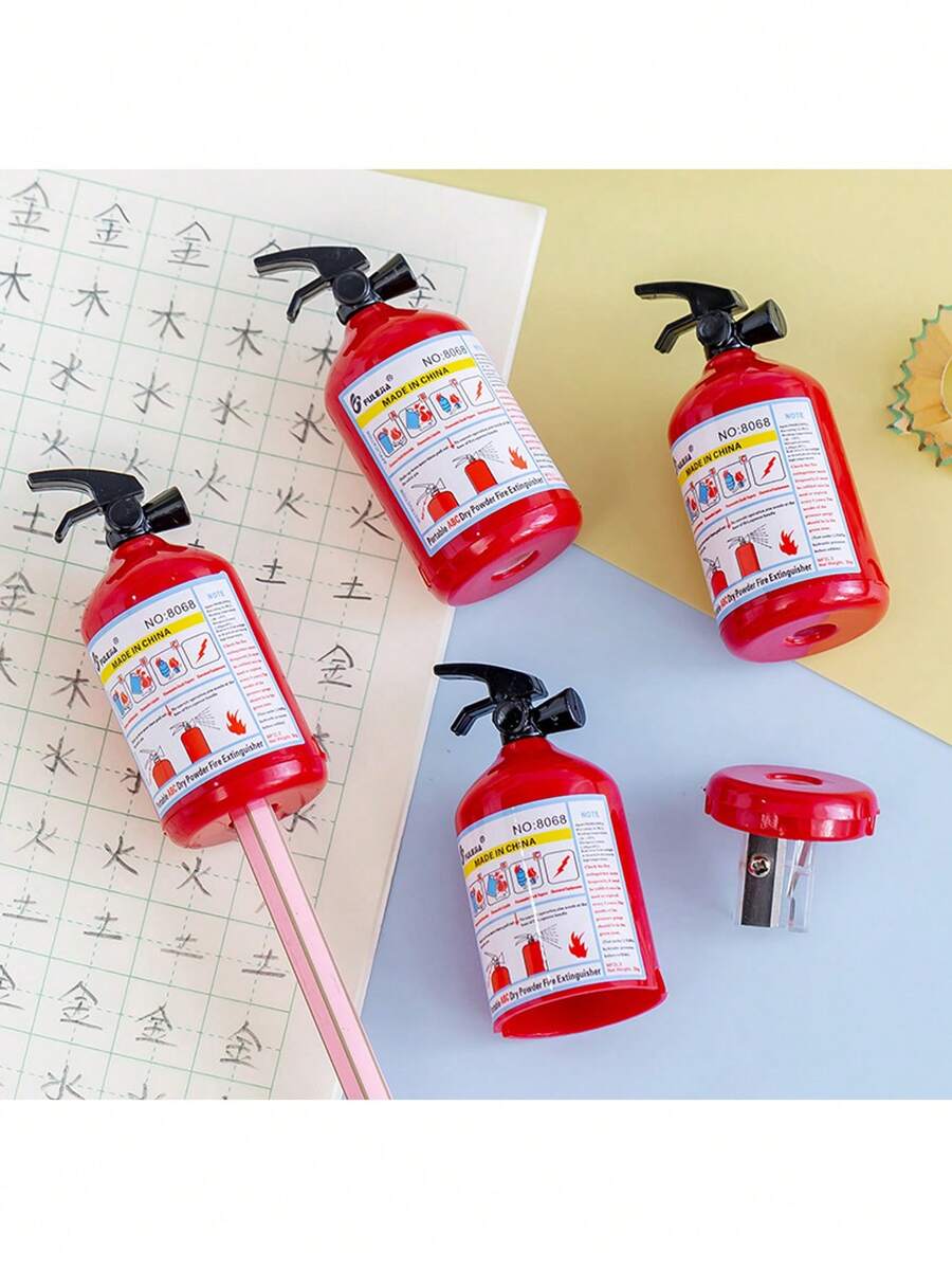4PCs Creative Fire Extinguisher Pencil Sharpener For Learning Rewards And Birthday Gifts ...
