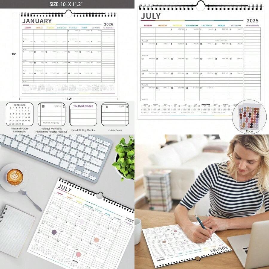 Wall Calendar 20252026 Runs From July 2025 To December 202618 Monthly ...