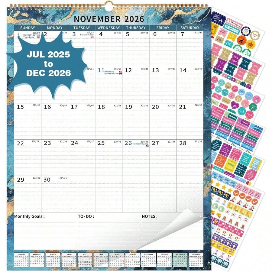 2025 Calendar W Calendar 20252026 Planner Hanging Spiral Bound Magnetic ...