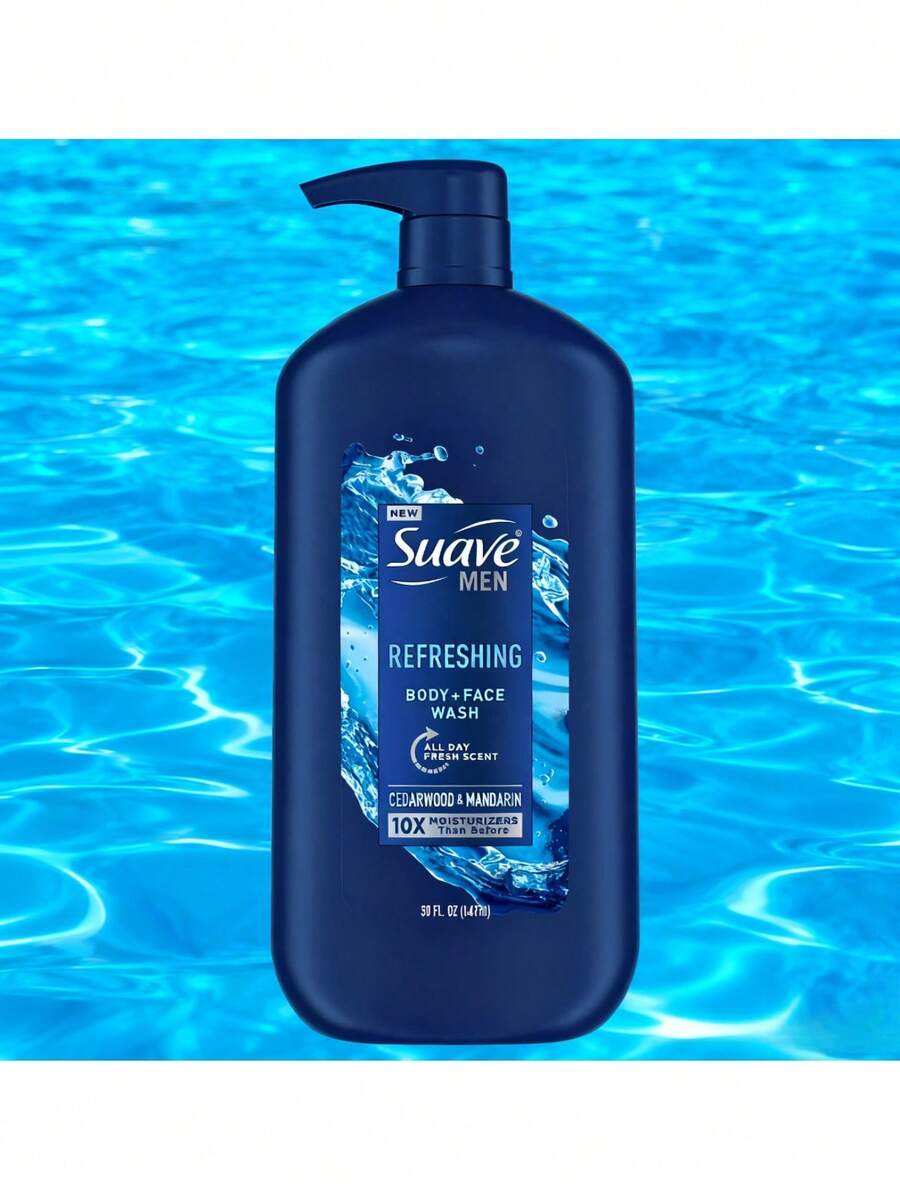 Suave Men Face & Body Wash, Refreshing -2-In-1 For Face & Body-Saves ...