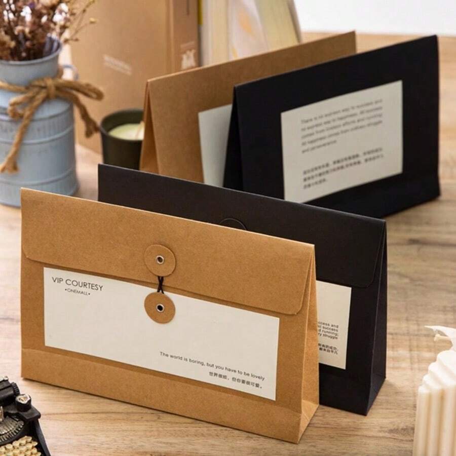 1pc Black Coffee Envelope Packaging Bag, Kraft Paper Instant Coffee ...
