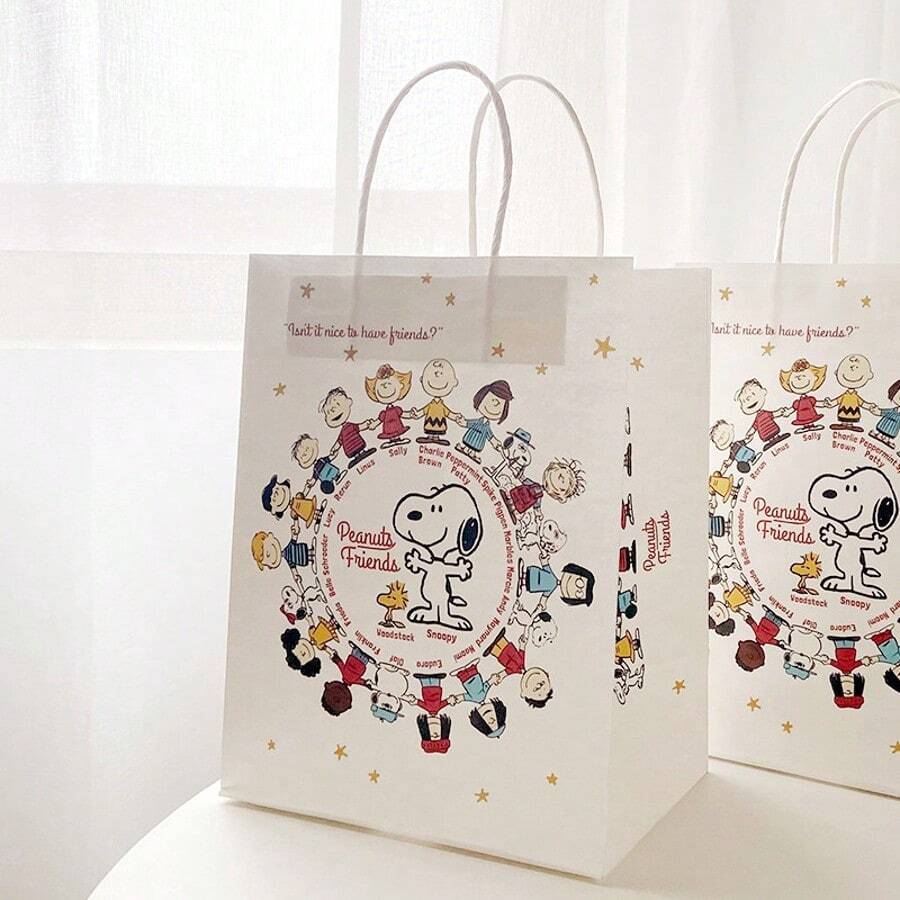 SNOOPY 1SET/2PCS Ins-Style Snoopy Cute Kraft Paper Gift Bags - Handheld ...