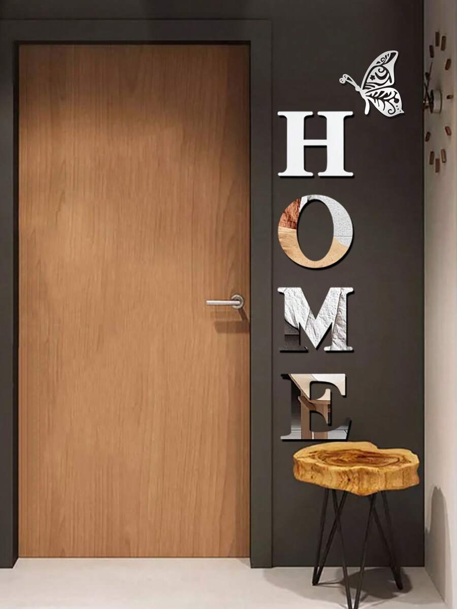 1 Set Acrylic Mirror "HOME" Letter Wall Sticker, Combination Letter ...