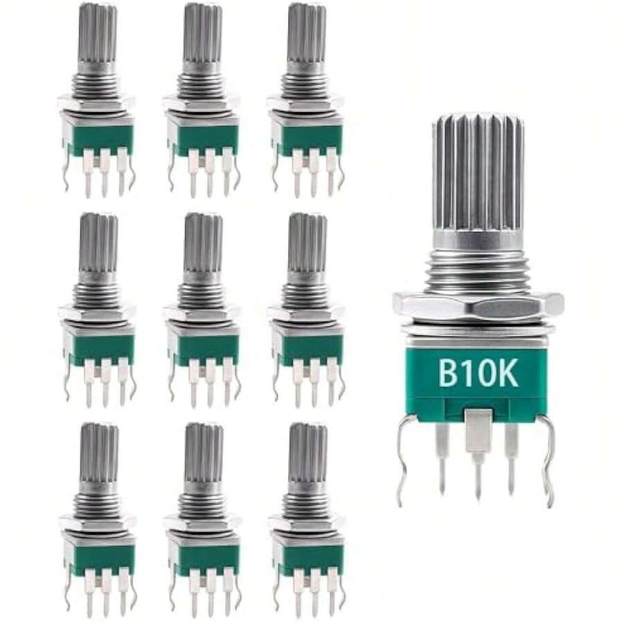 10 Count RK097 B500K Precision Vertical Single-Gang Potentiometer, 15mm ...