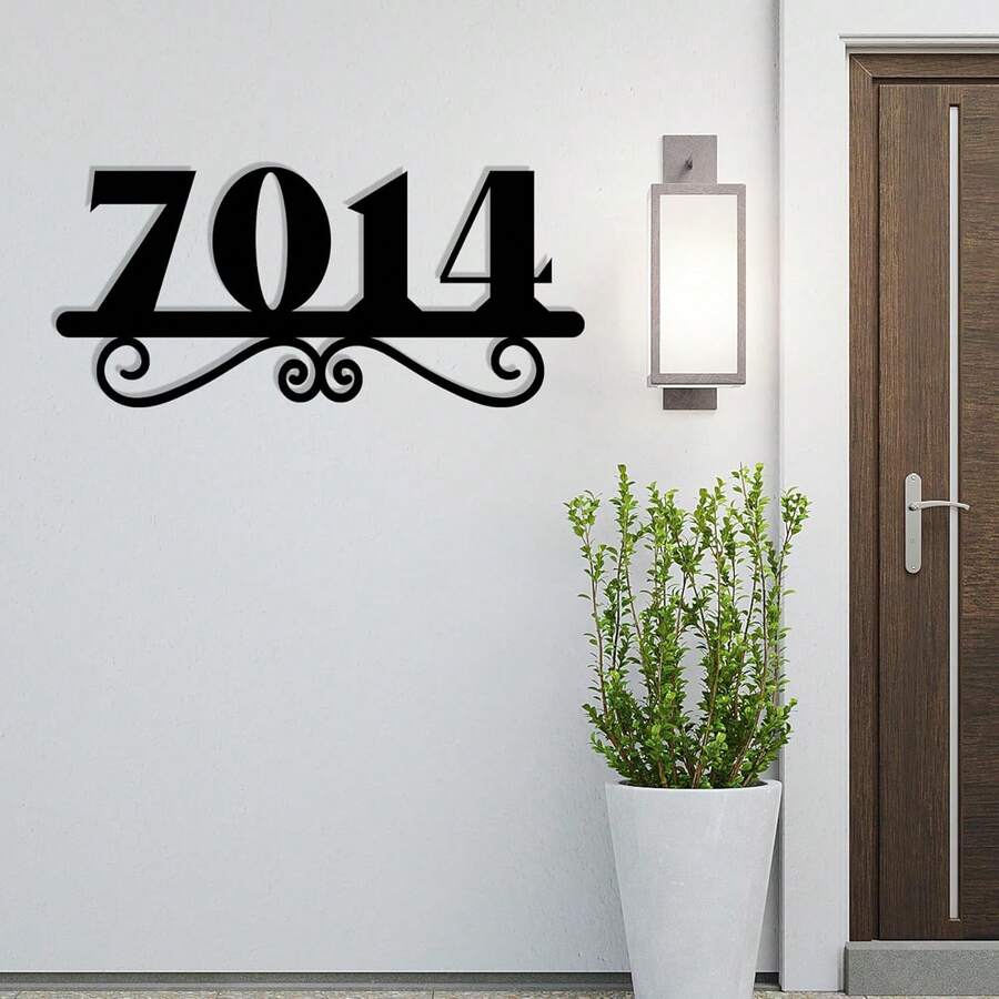 Personalized House Number Custom Metal Address House Numbers Modern ...