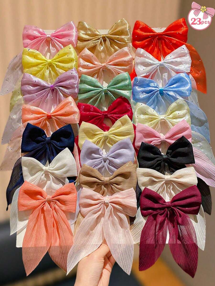 23 - Piece Set Of Gentle Mori Style Flowing Bow Hair Clips - Versatile ...