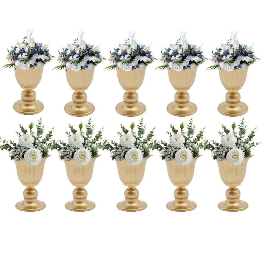 Gold Vases For Centerpieces Wedding Centerpieces - 10 Pcs Small Compote ...