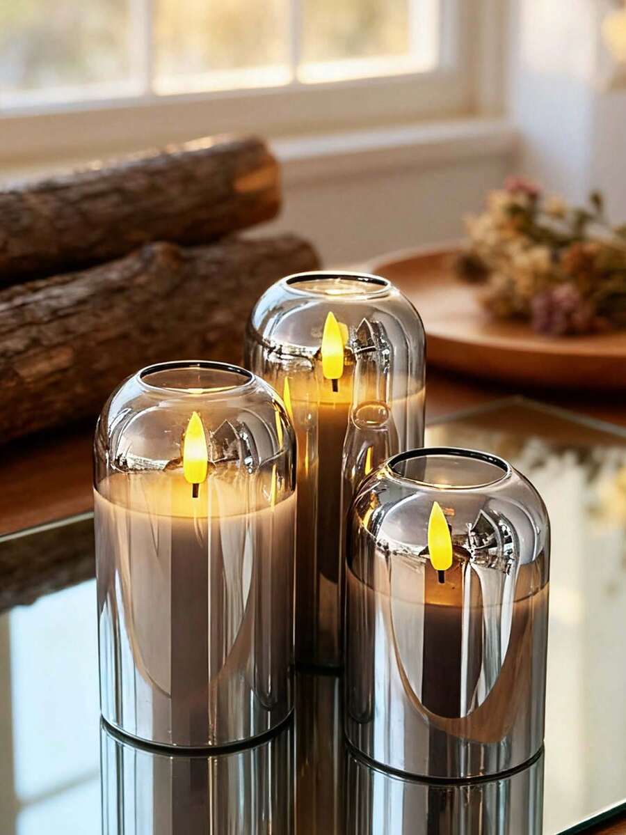 3-Piece LED Flameless Candle Lights With Timer Remote Control, Battery ...