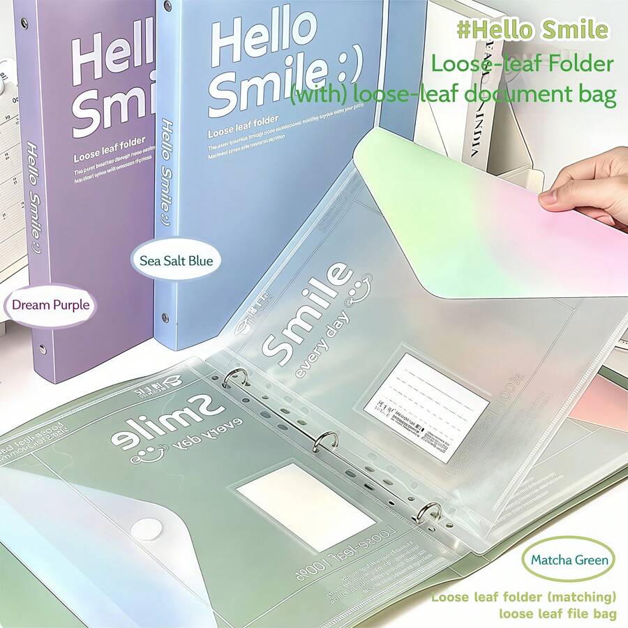 A4 Loose-Leaf Folder With 5-Color Inner Pockets, Document Booklet ...