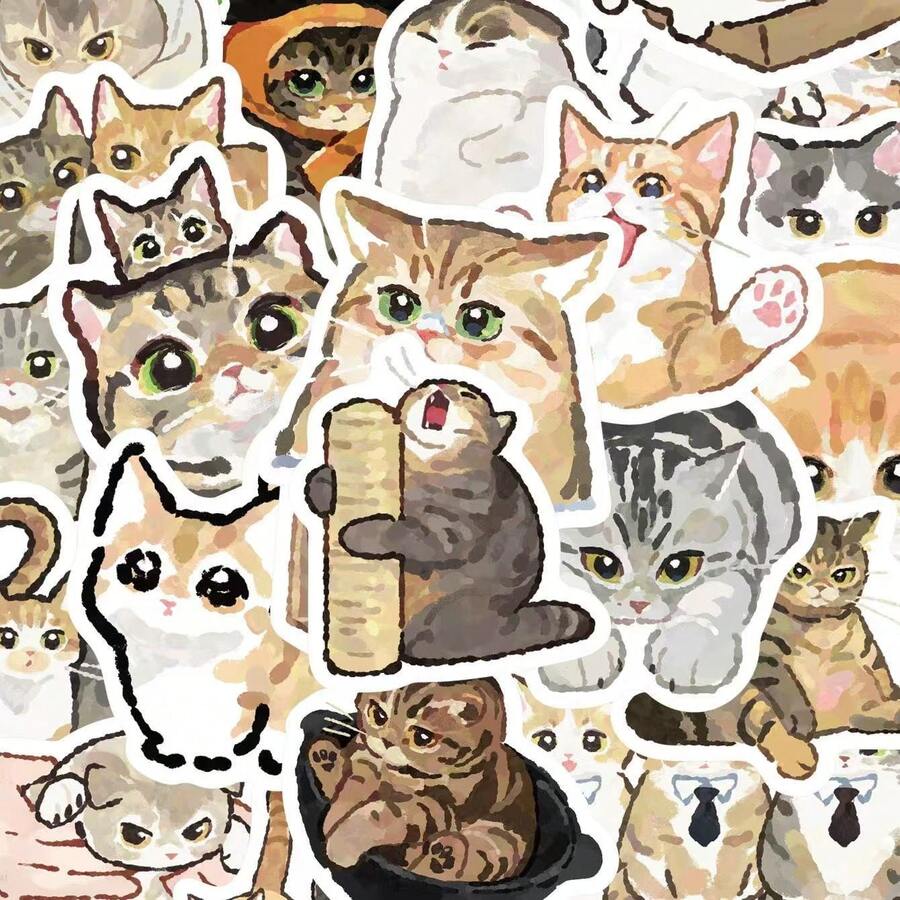 Lovely Cat Stickers, DIY Decorative Stickers, Creative Interesting And ...