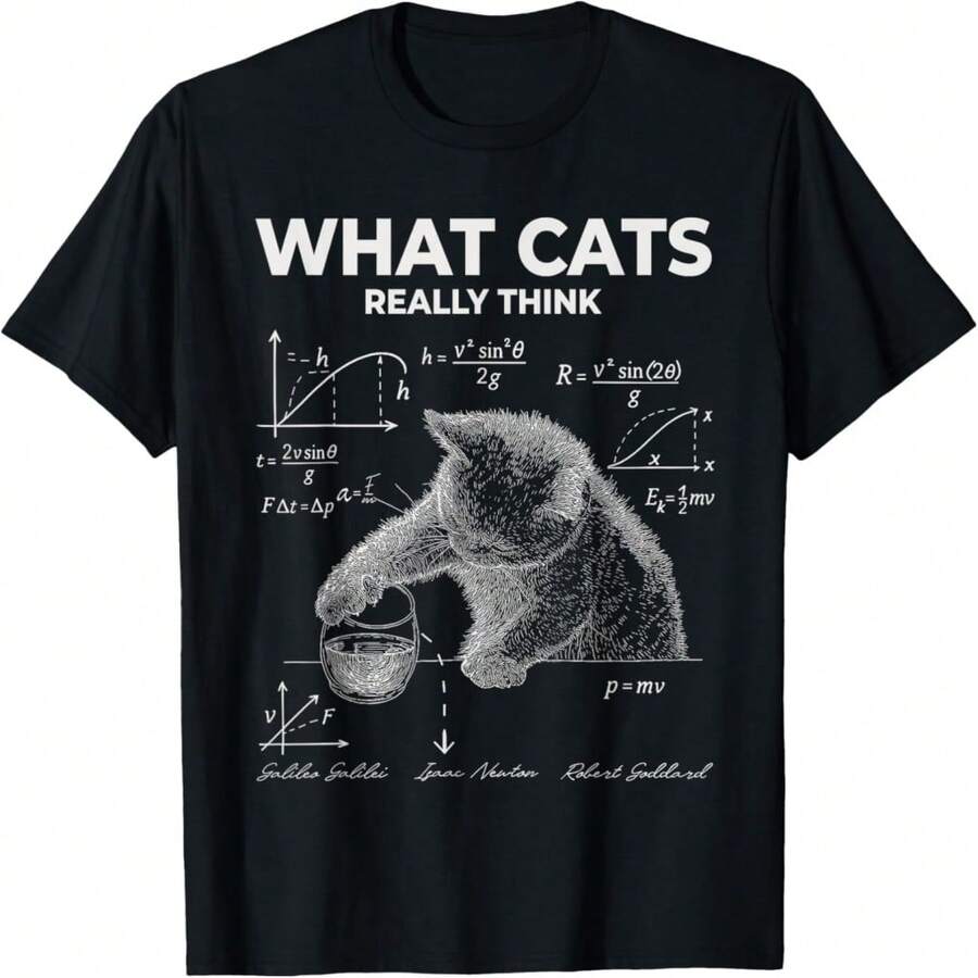 Funny Science Cat Meme What Ca Really Think Humor T-Shirt | SHEIN USA