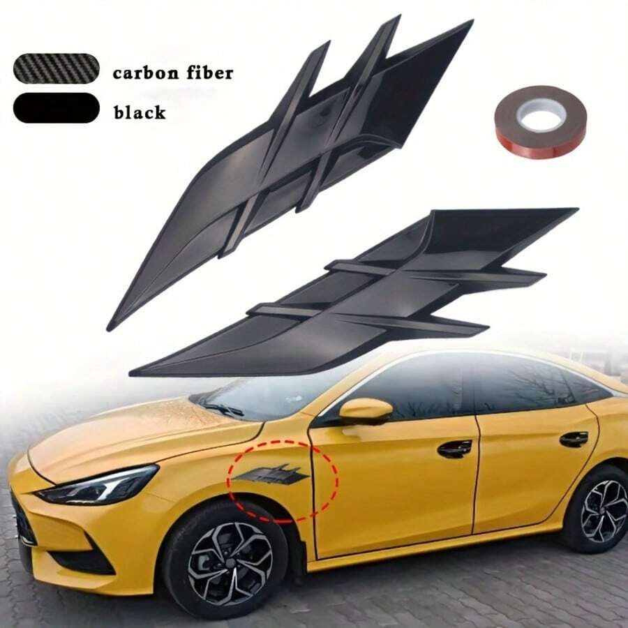 2pcs Of Car Bumper Side Wings, Air Intake Ventilation Hood, External ...