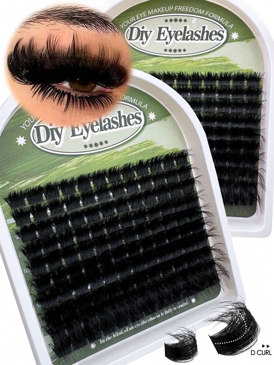 200D/180D/100D/80/50D Fluffy Lash Clusters Kit 200pcs/150pcs/140pcs ...