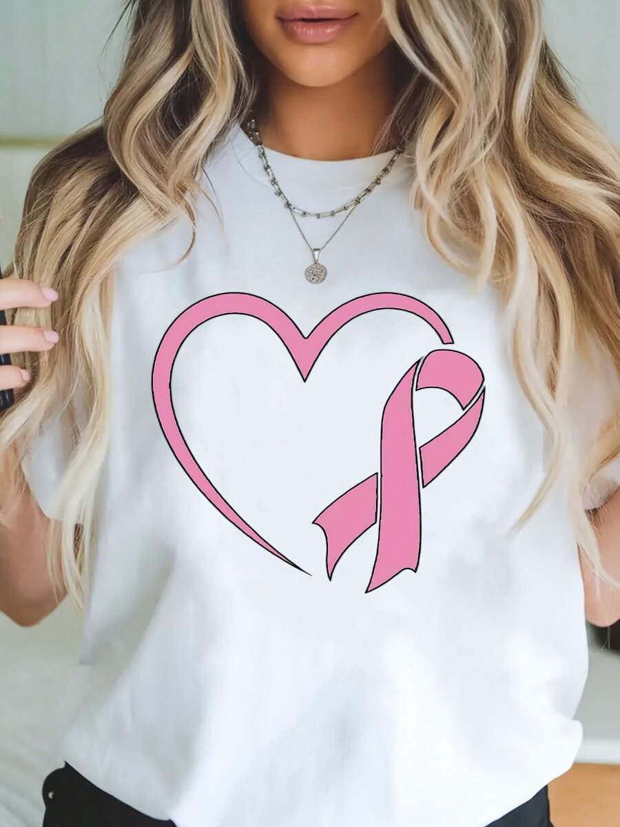 Breast Cancer In October, We Wear Pink Breast Cancer Logo T-Shirts To ...
