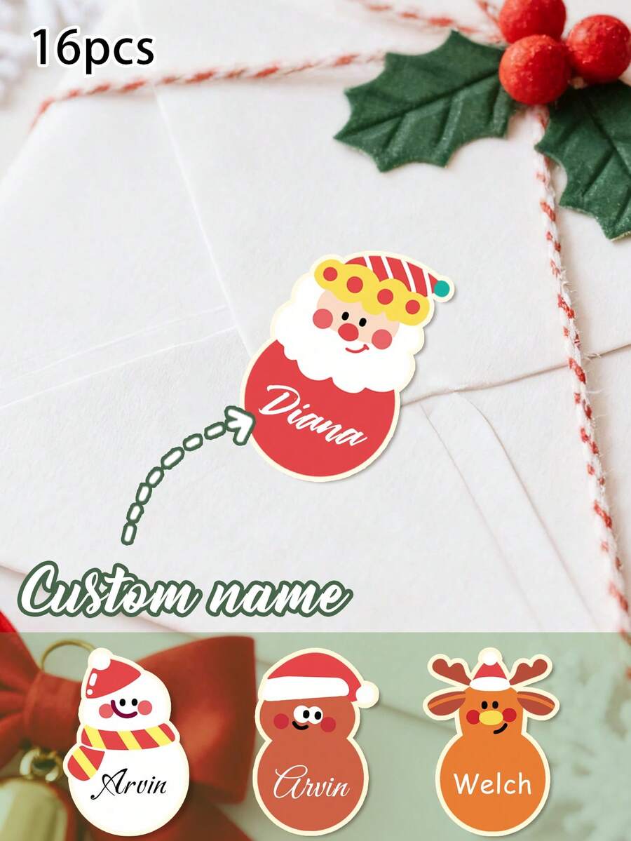 LICVIC 24-384Pcs Custom Christmas Stickers, Personalized Holiday ...