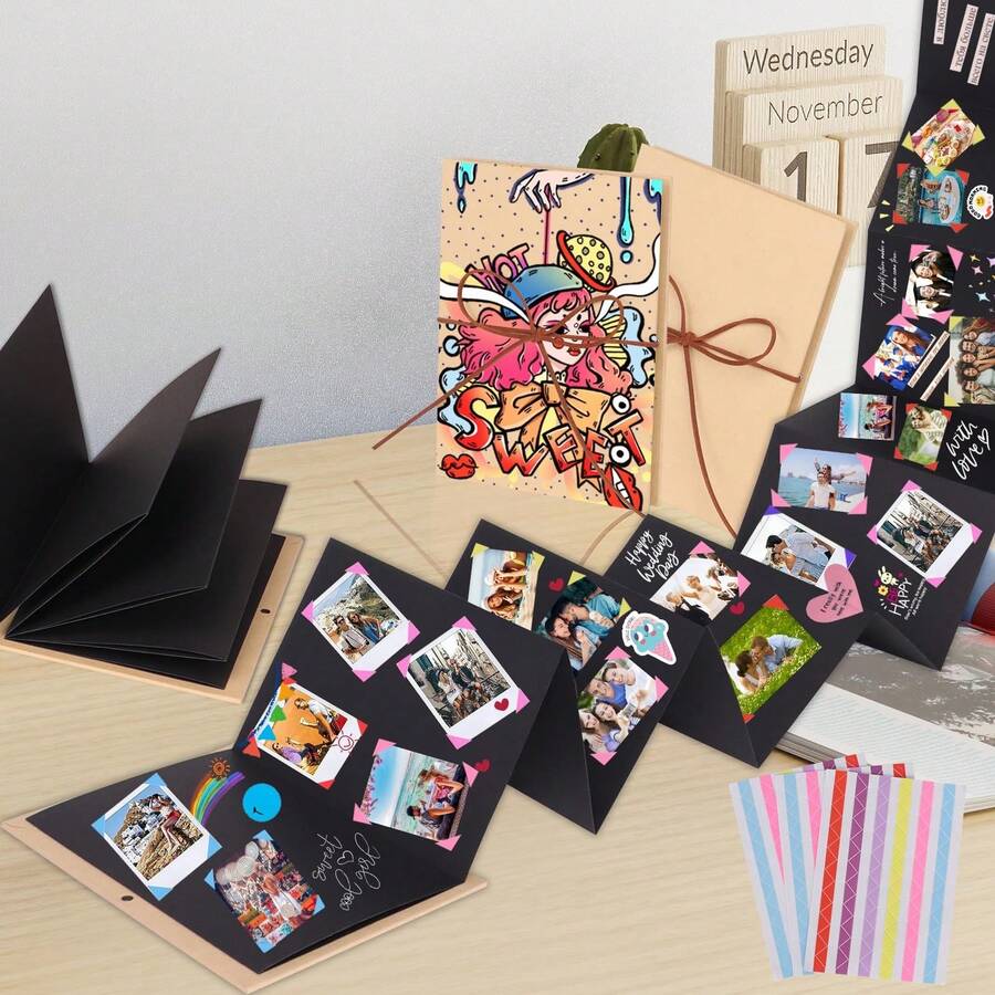 1PC DIY Album, Scrapbook Album With 2pcs Stickers For Wedding ...