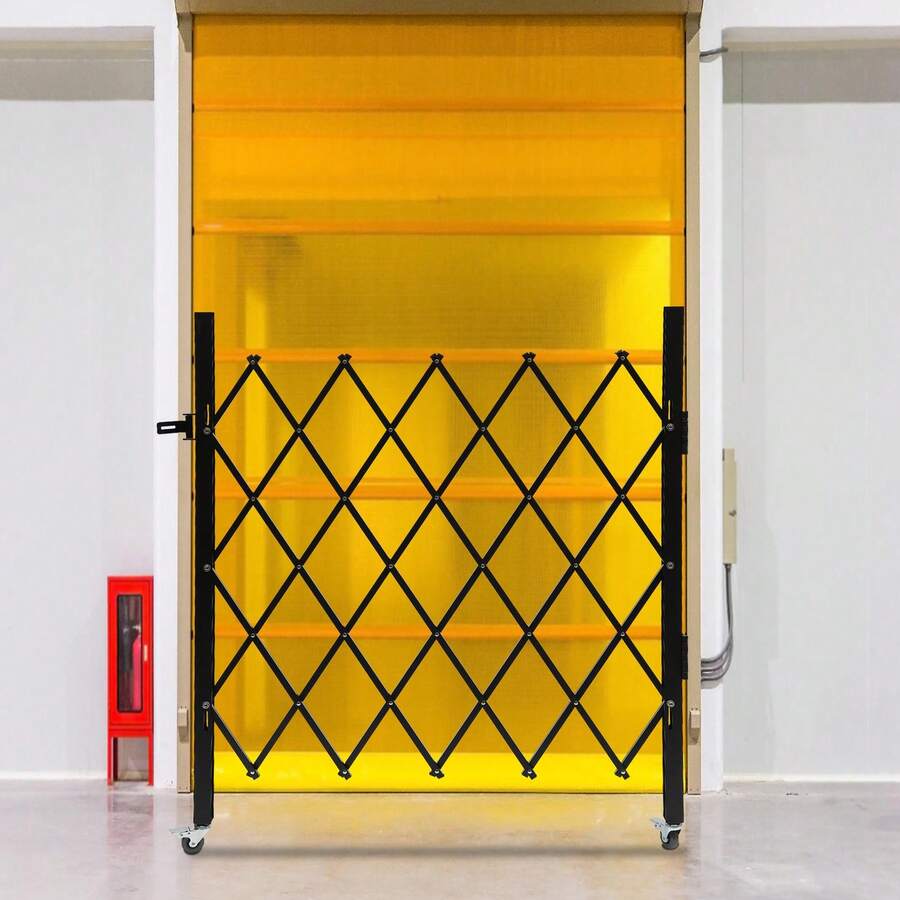 Heavy-Duty Rolling Barricade Security Gate Single Folding Doors Scissor ...
