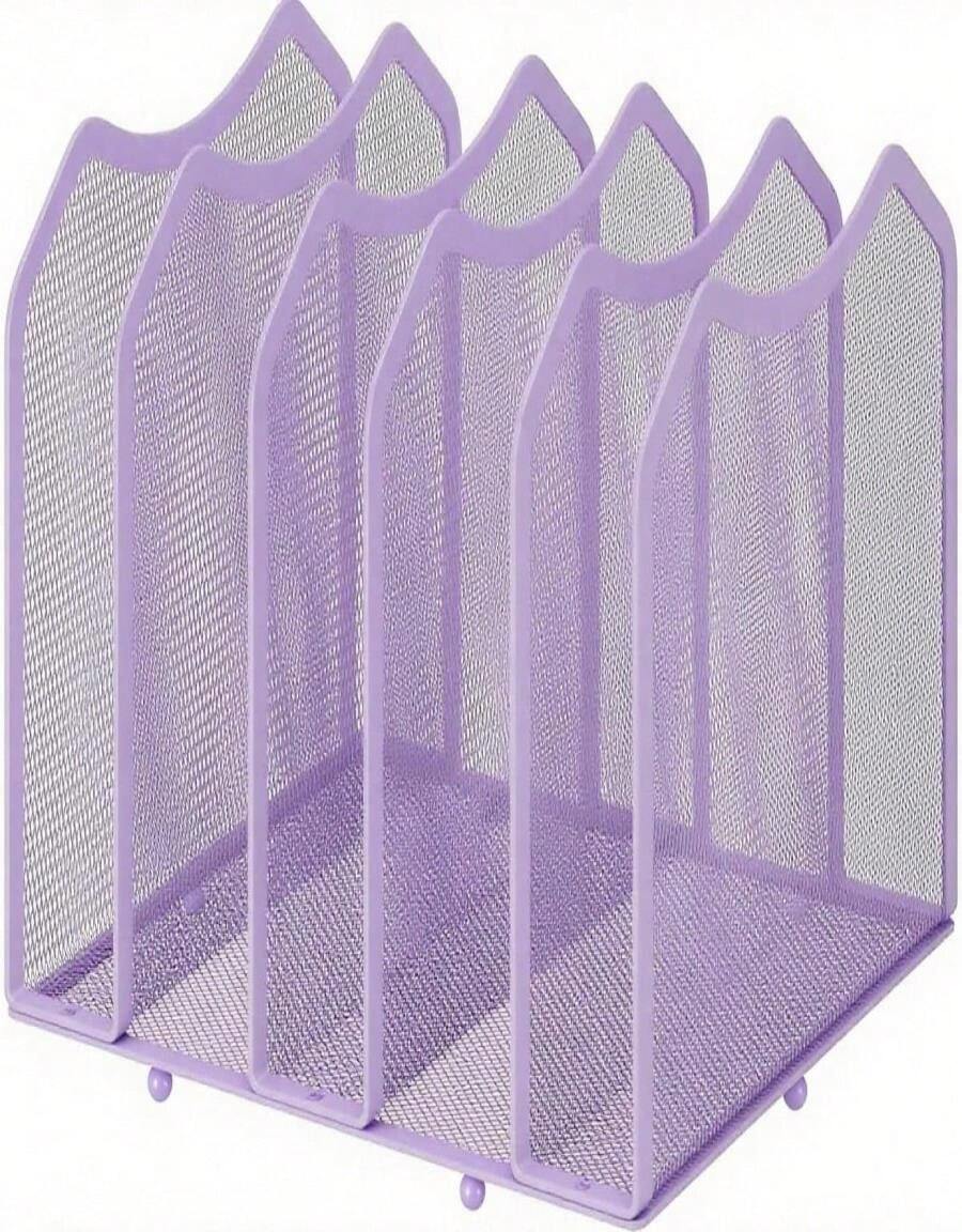 Simple Trending Mesh Desktop File Sorter Organizer, 5-Section Bookshelf ...