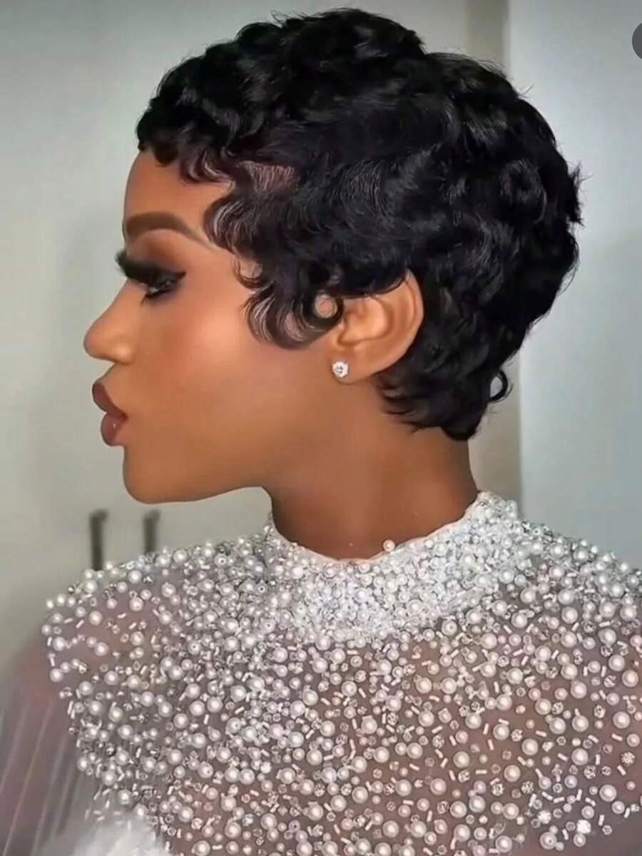Short Curly Pixie Cut Wig Human Hair For Women Short Human Hair Pixie ...