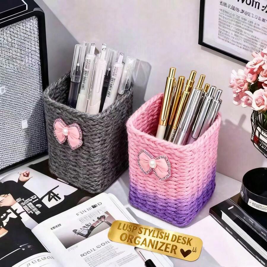1pcs Desktop Pen Holder, Two Colors.4.13*2.95*2.95in, Acrylic Desktop ...