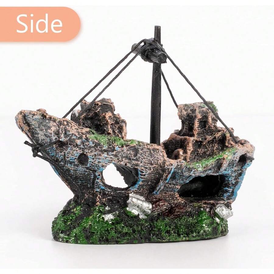 Aquarium Decorations - Resin Shipwreck Accessories Fish Tanks, Sunken ...