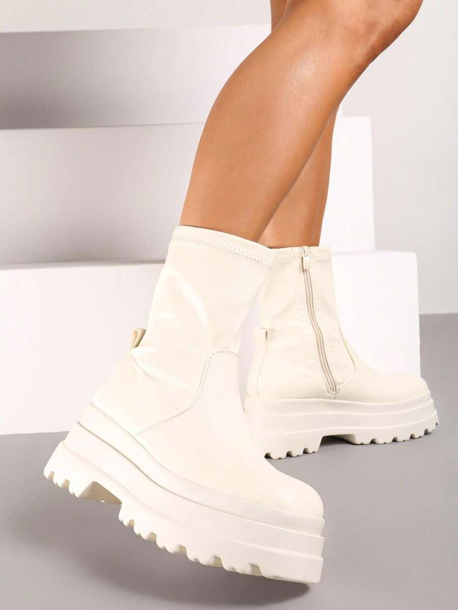 Stivaletti alla caviglia con platform alto e tomaia aderente | SHEIN ITALIA