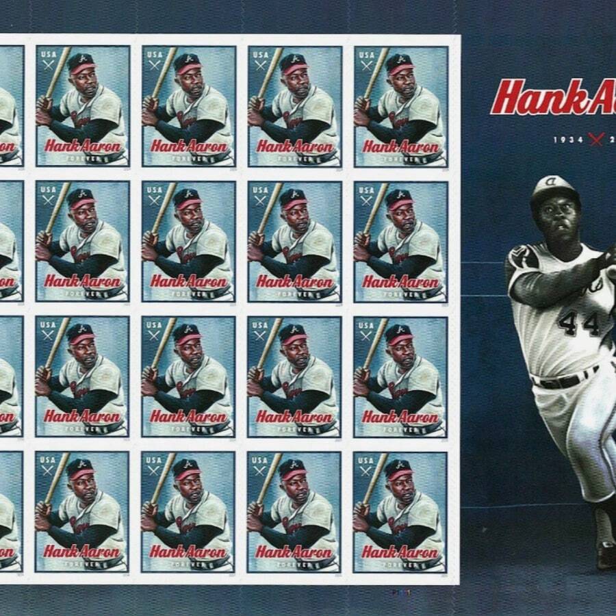 100 Pieces. 2024 Hank Aaron. Collectible. Stamps. Forever. | SHEIN USA