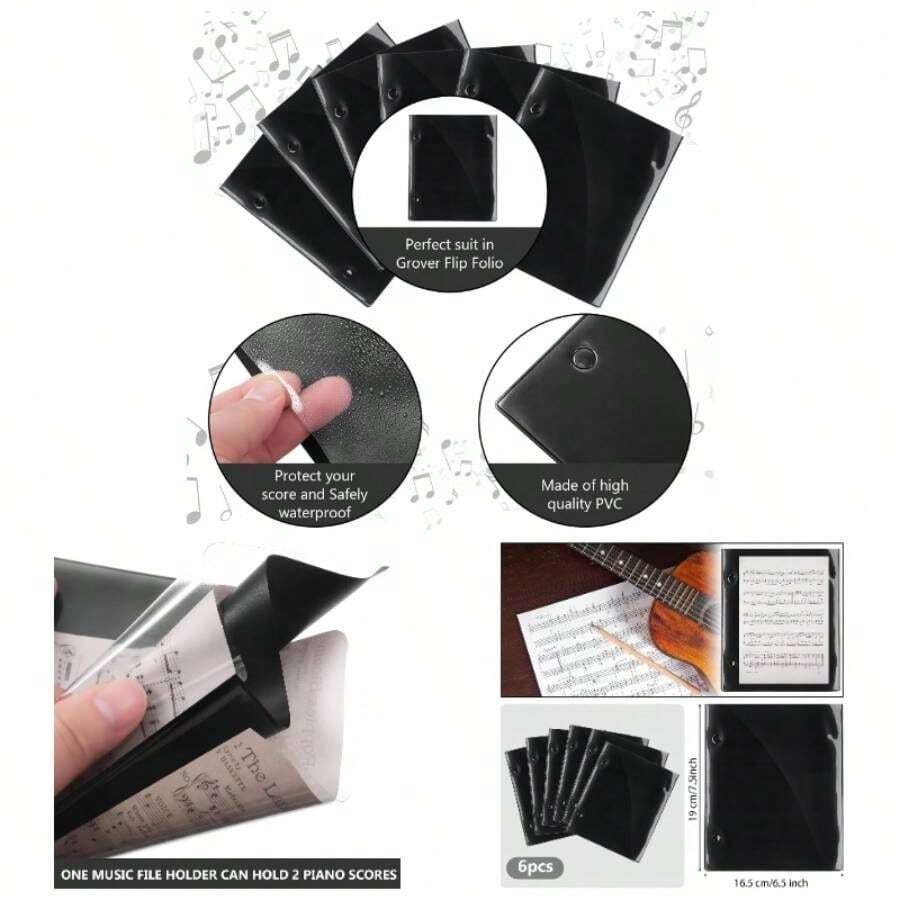 12 Pieces Flip Folder Pages Music Folder Marching Band. 5x 6.3 Inch ...