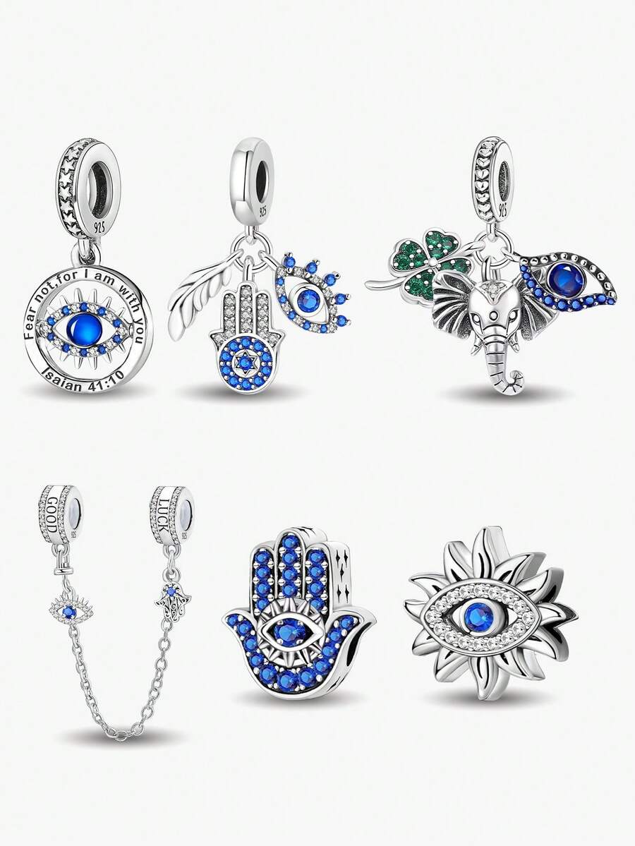 1 Pc Fashionable Hand Guard Devil's Eye Safety Chain Charm For Women ...