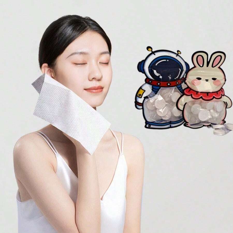 10pcs Circle Disposable Compressed Face Towel Portable Non-Woven Beauty ...