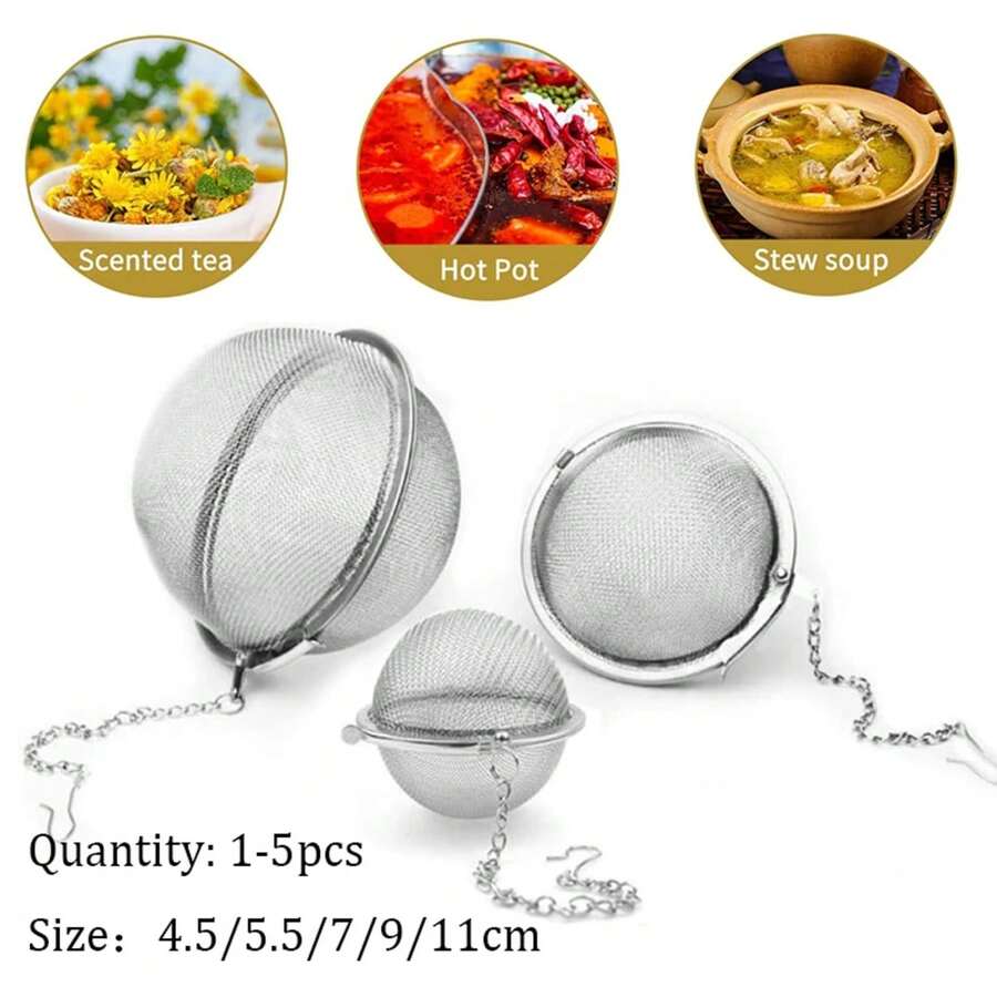 Tea Strainer Stainless Steel Infuser For Tea Brewing Sphere Locking ...