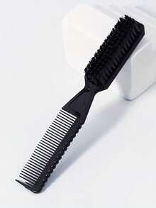 3pcs/1pc Casual Massage Double-Headed Comb Set, Black Nylon Bristles ...