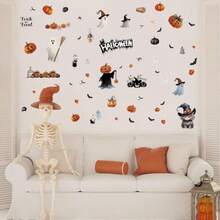 MX Halloween Wall Stickers And Window Clings 6 Sheets Removable Peel ...