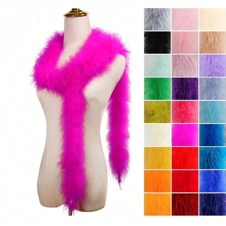 Vibrant Multicolor Artificial Feather Boa - Soft & Durable Fabric, Man ...