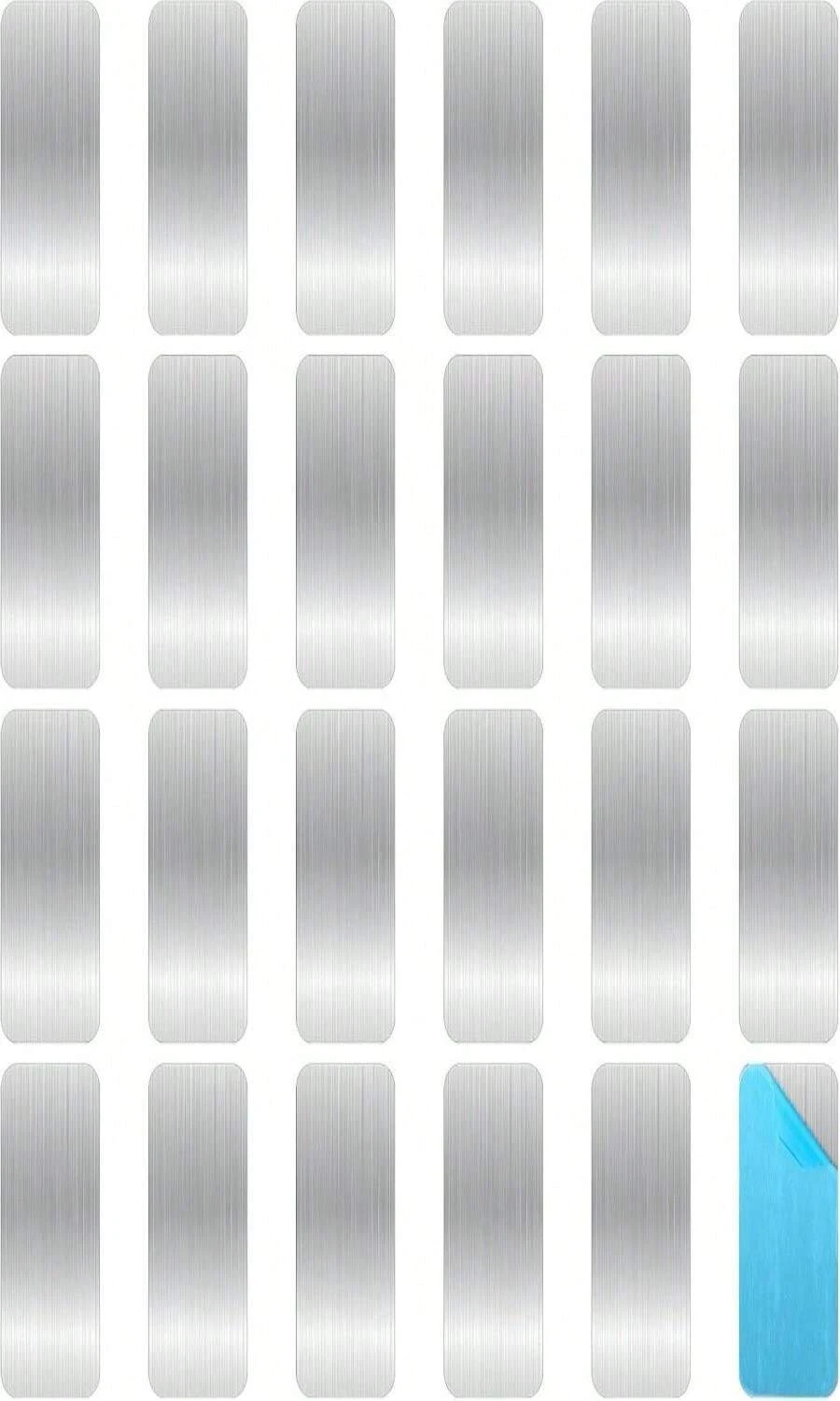 24 Pcs Adhesive Metal Plates For Magnetic Mounts Rectangular Iron ...