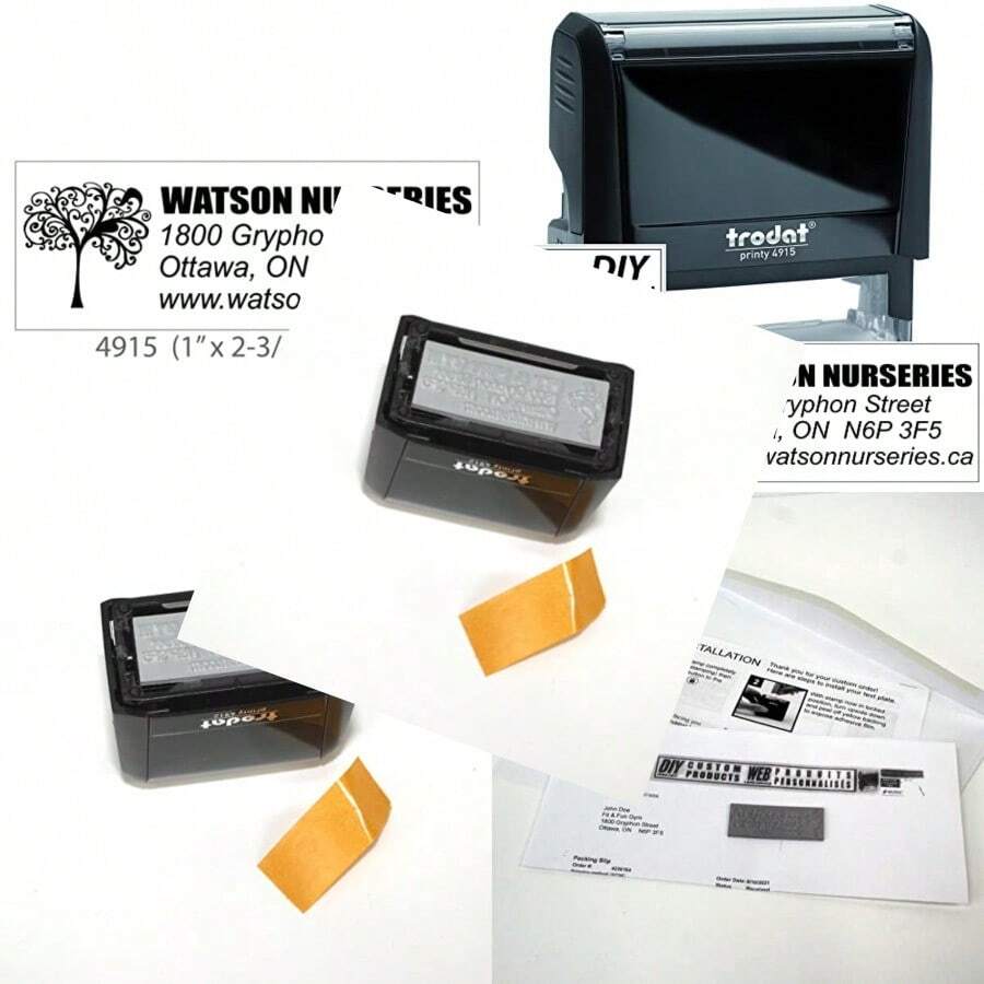 Trodat Printy 4915 DIY Online Voucher Custom Stamp 6 Lines Of Text Self Inking Black Ink Large ...