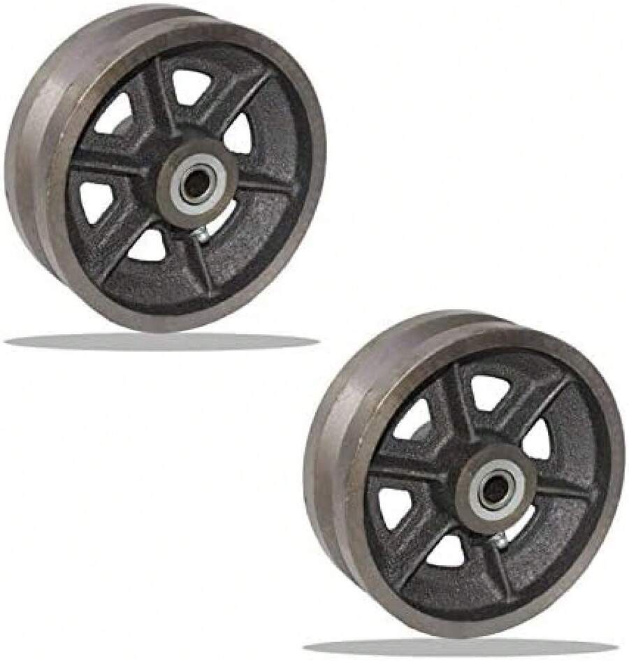 6 X 2 X 6 Cast Iron V Groove Wheels | Comes With 2 Axels & 2 Nuts ...