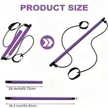 Portable Yoga Pilates Bar Stick With Resistance Band Muscle Toning ...