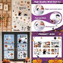 MX Halloween Wall Stickers And Window Clings 6 Sheets Removable Peel ...
