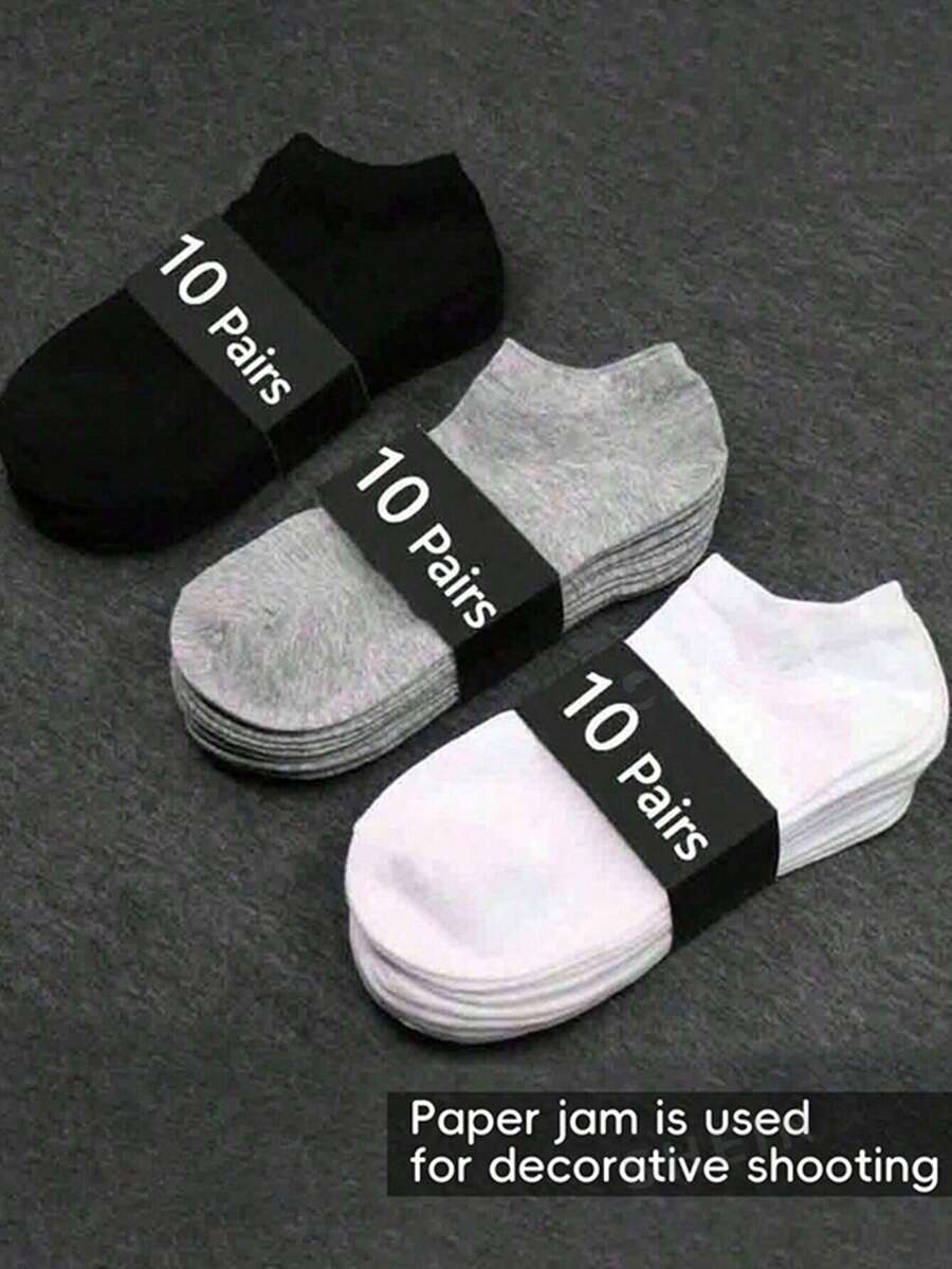 1/5/10/15/20/Pair Men Socks Essential Ankle Socks, Soft & Lightweight ...