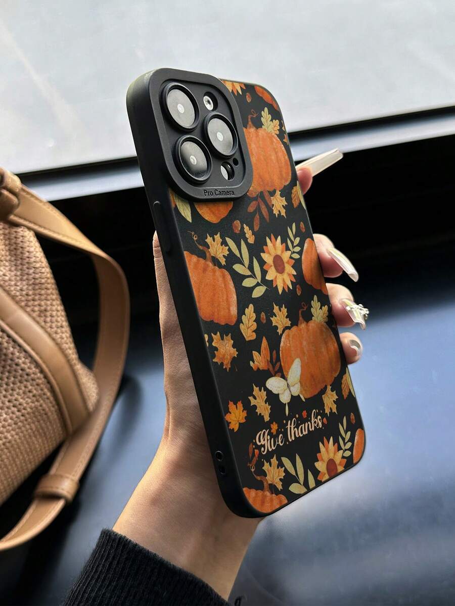 Precise Hole Black Pumpkin Painted Anti-Drop Phone Case Compatible With ...