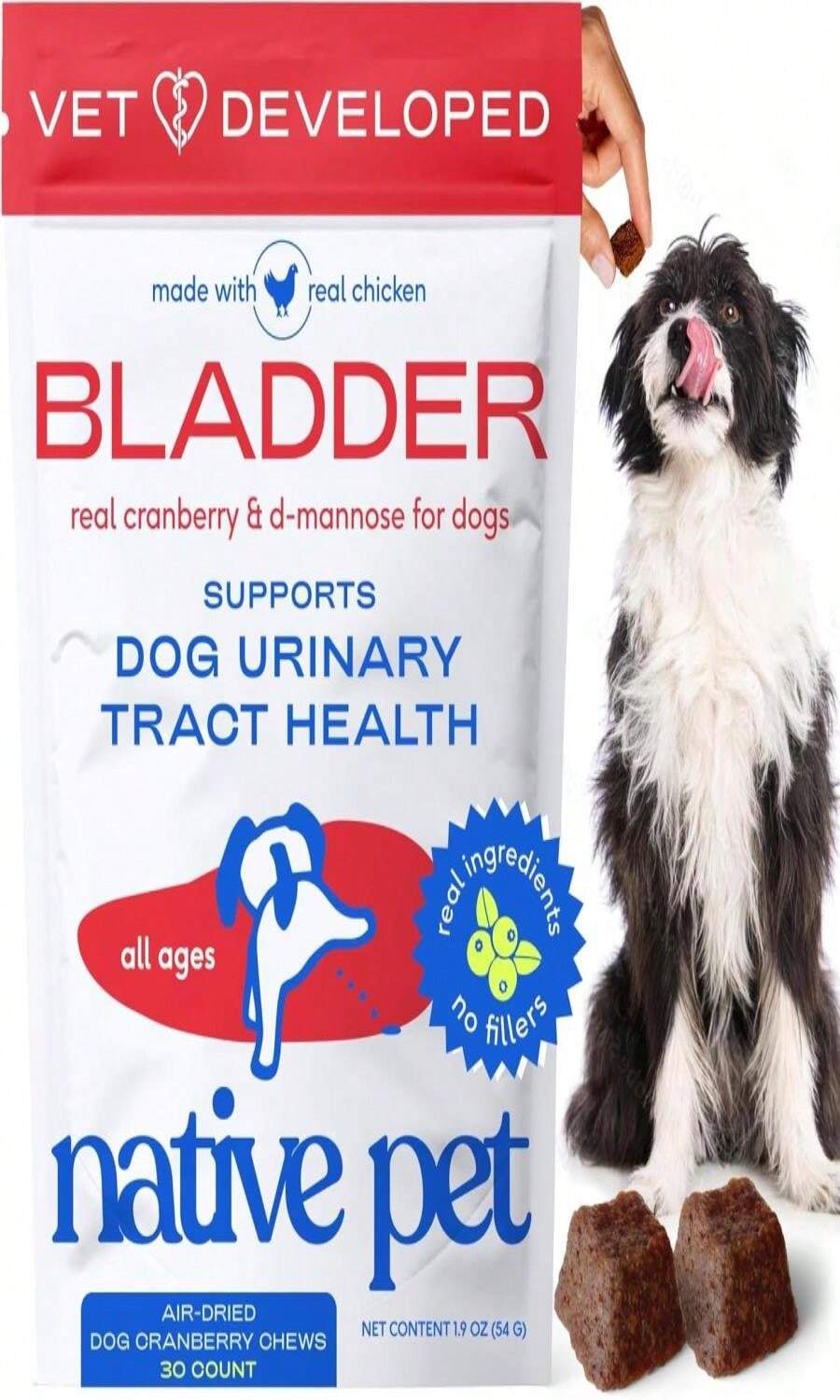 Native Pet Dog UTI Treatment - Cranberry Supplement For Dogs Bladder ...