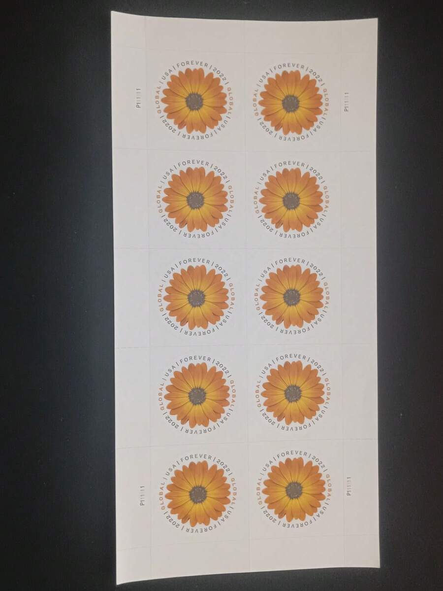 100 Pieces Of 2022 African Daisy Stamps - For Collection And Permanent ...