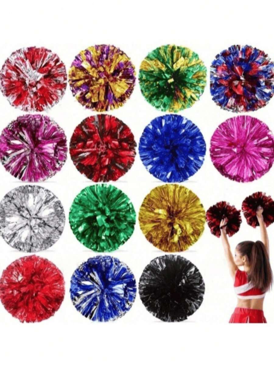1pc Cheerleading Pom Pom With Ribbons, Dance Performance Prop, Square ...