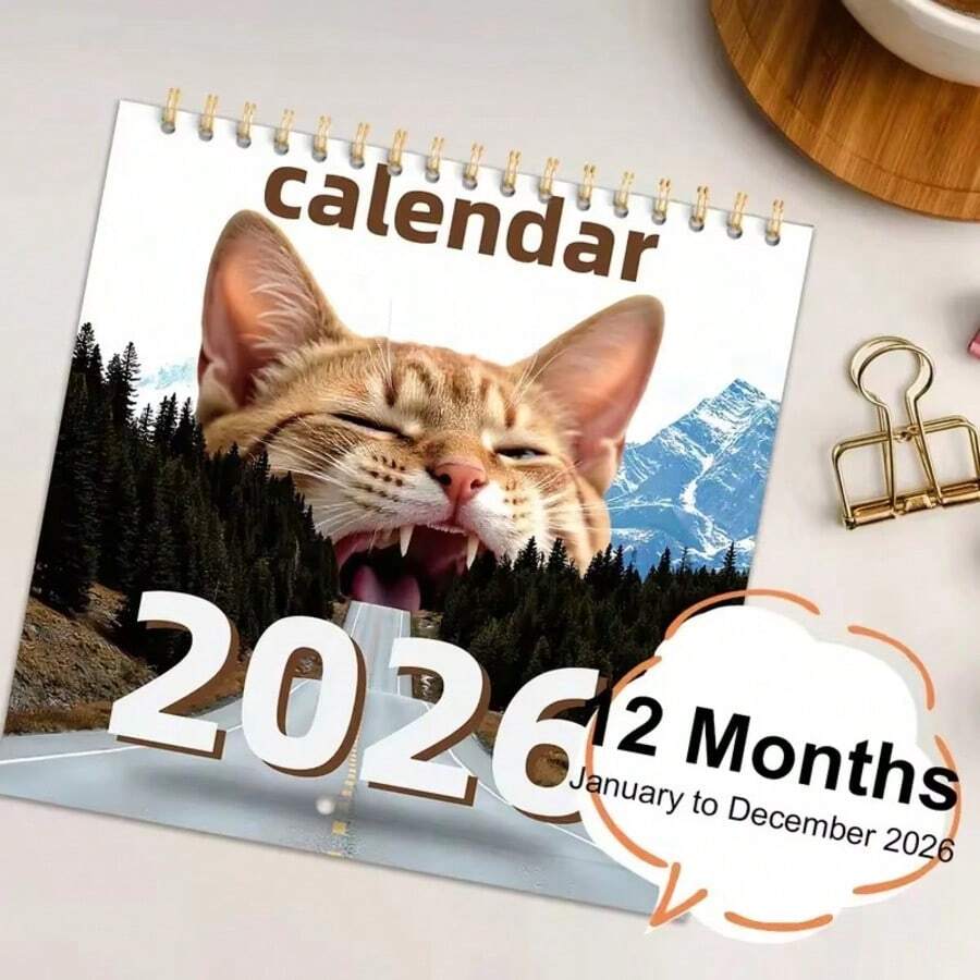 2026 Big Mouth Cat Calendar Cat Lovers Cat Calendar Fun Cat Calendar ...