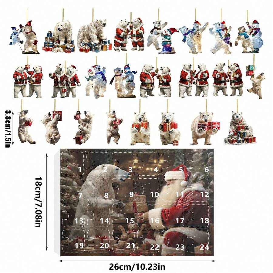 Adventskalender, Weihnachtsbär, Weihnachts-Countdown-Kalender 24 Tage ...