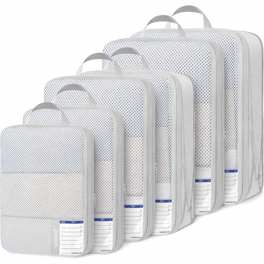 6 Set Extensible Compression Packing Cubes With Card Slot, See-Through ...