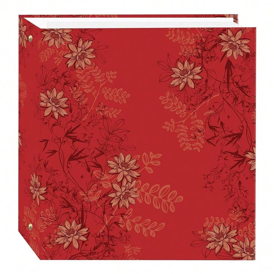 TR-100D/RF Magnetic 3-Ring 100 Page Photo Album, Red Foliage Design ...