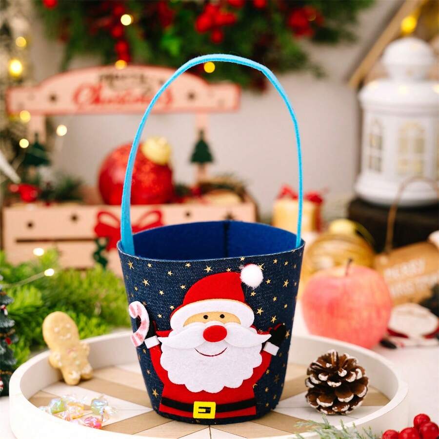 Christmas Decorative Denim Present Bags Santa Reindeer Theme Present ...